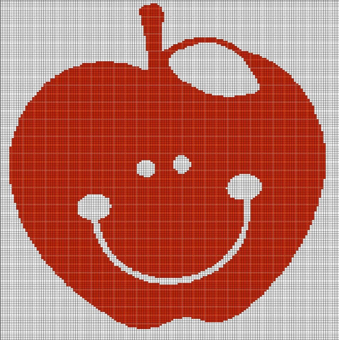 Smilling Apple Crochet Afghan Pattern Graph - Etsy