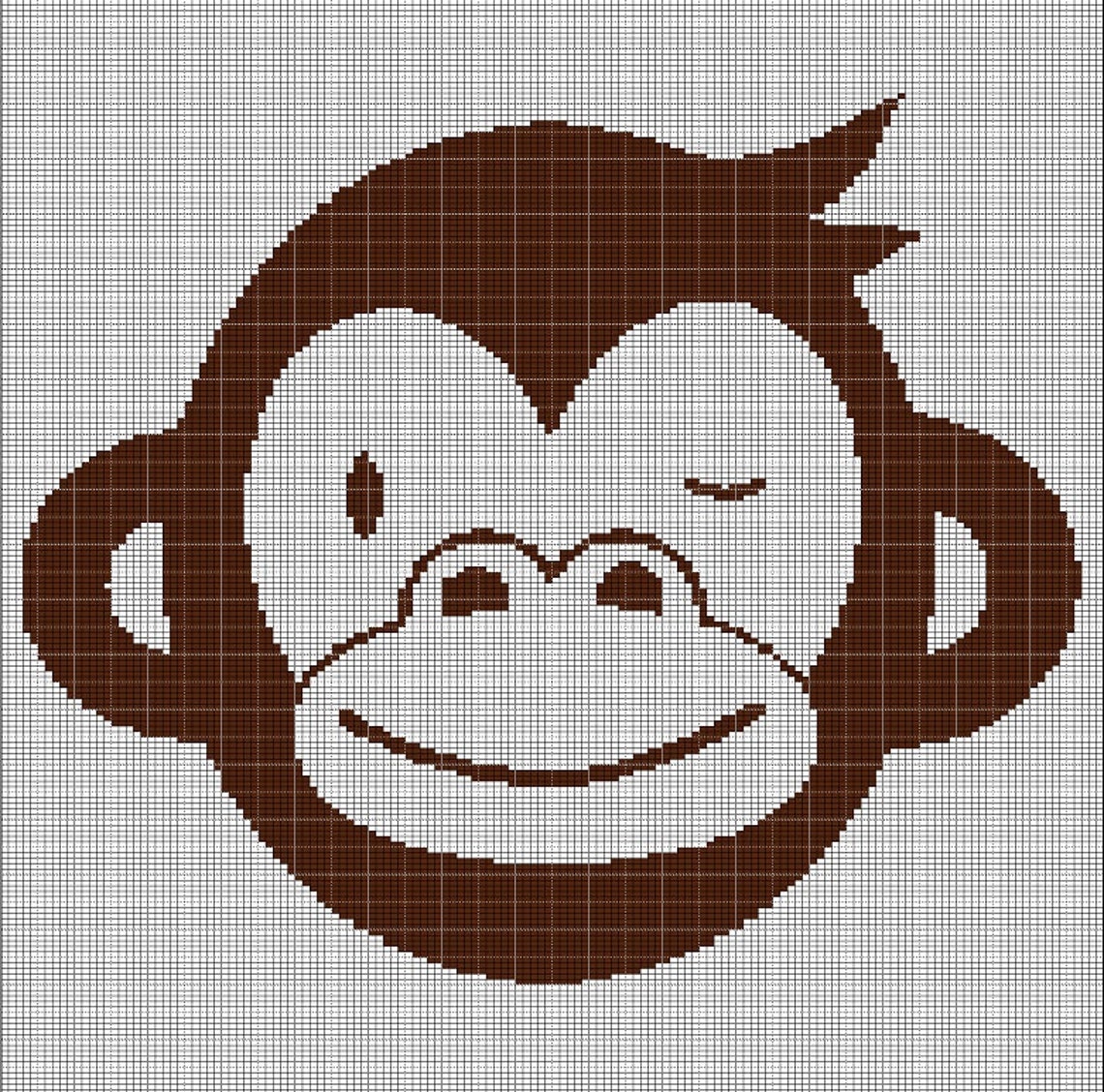 Monkey Head 2 Crochet Afghan Pattern Graph - Etsy