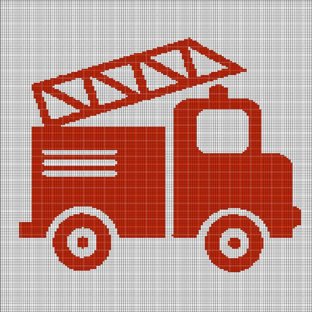 Fire Engine Crochet Afghan Pattern Graph - Etsy