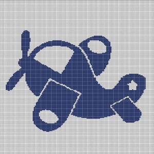 Blue Airplane Crochet Afghan Pattern Graph - Etsy