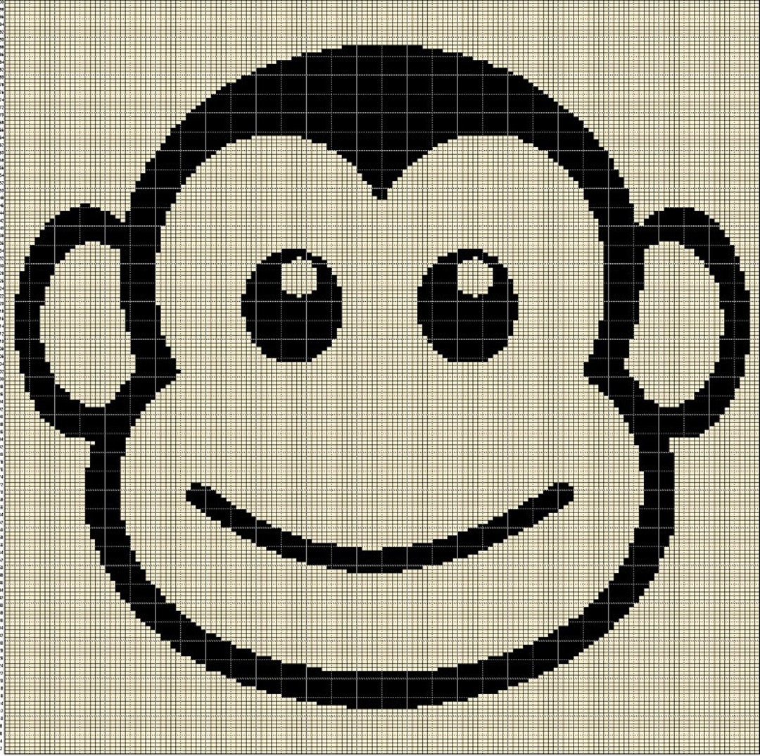 Monkey Head 3 Crochet Afghan Pattern Graph - Etsy