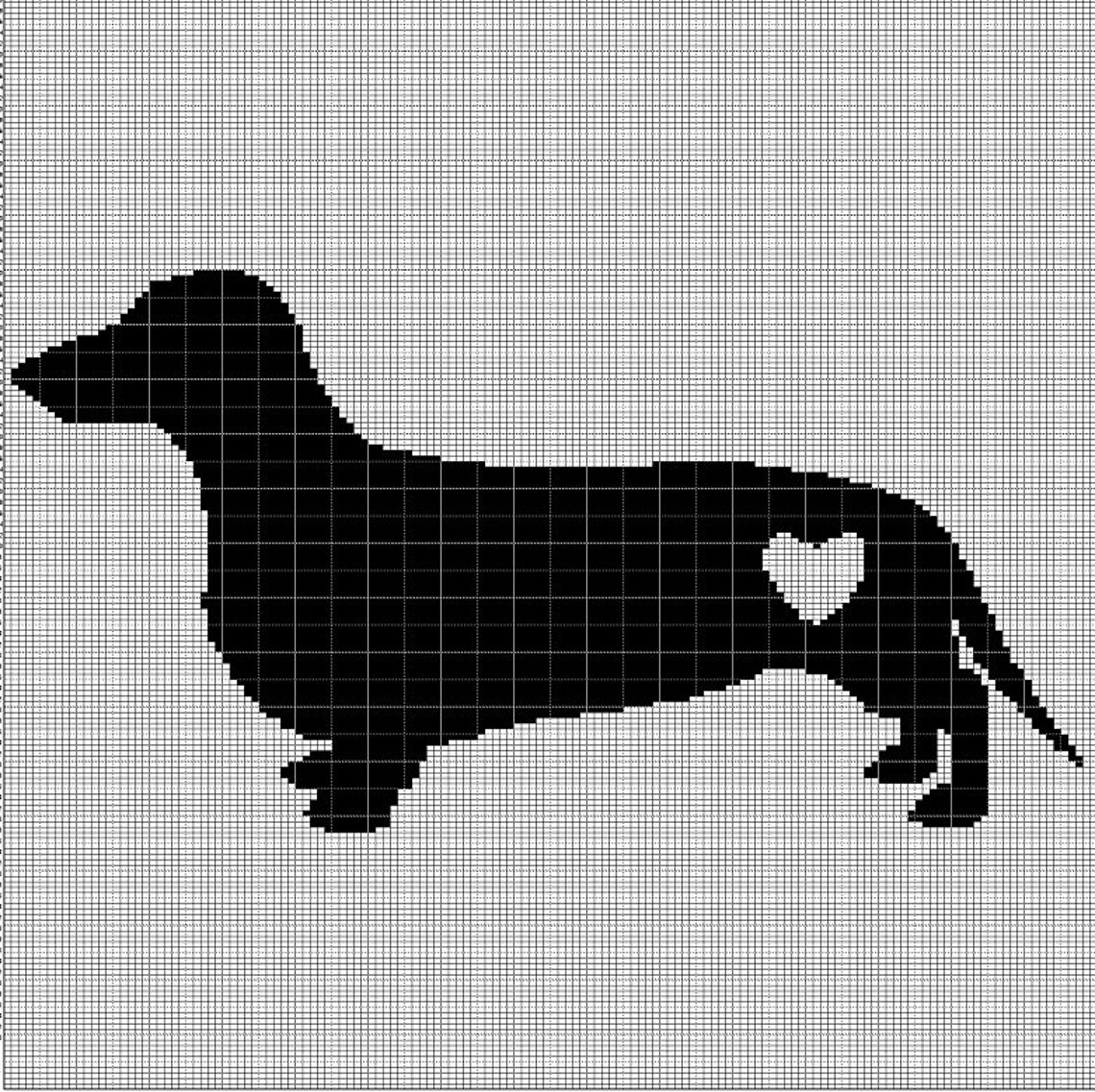 Dachshund Love Crochet Afghan Pattern Graph | Etsy
