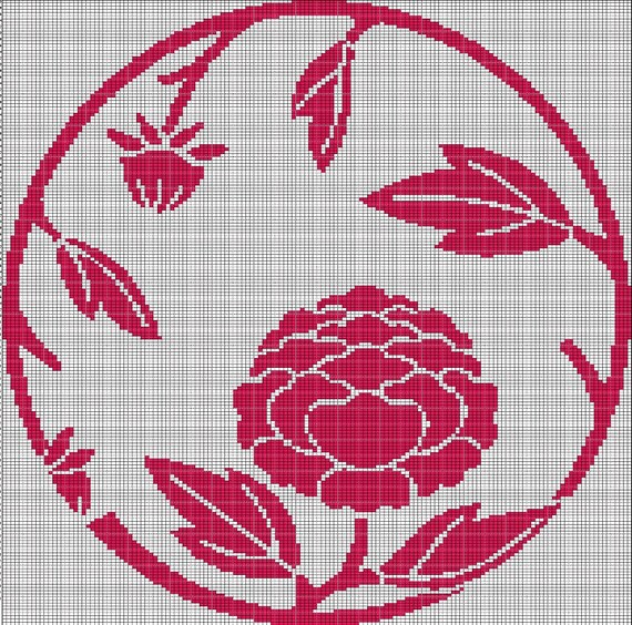 Japanese Flower Crochet Afghan Pattern Graph - Etsy