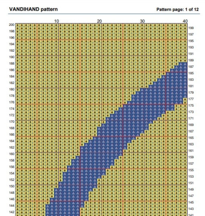 Moon and Stars Crochet Afghan Pattern Graph - Etsy