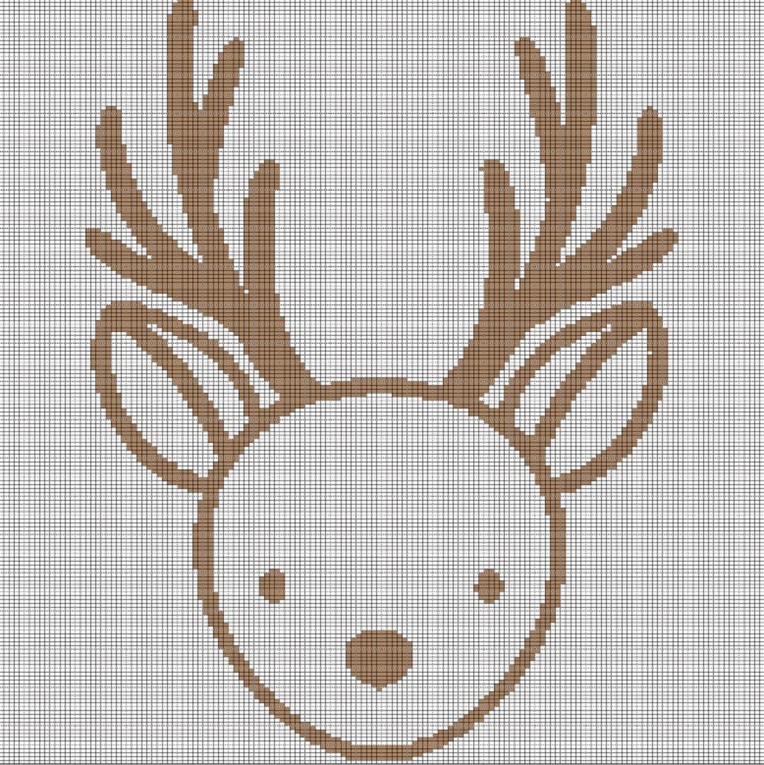 Little Deer Head Crochet Afghan Pattern Graph - Etsy