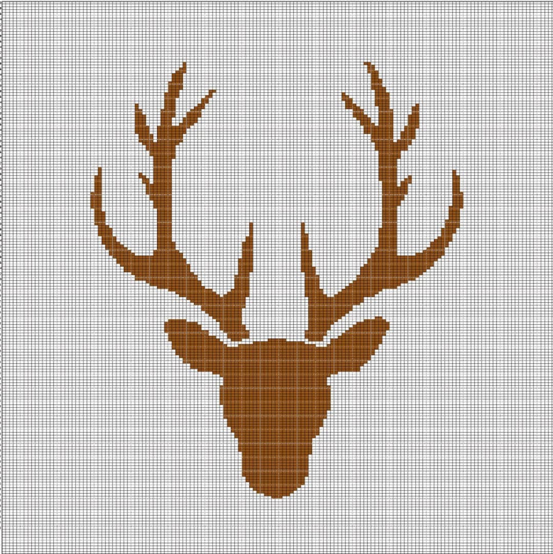 Deer Head 2 Crochet Afghan Pattern Graph - Etsy