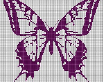 Love Butterfly Crochet Afghan Pattern Graph | Etsy