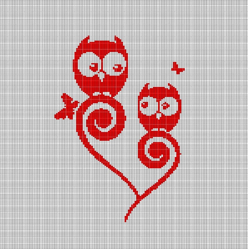 Owl Love Crochet Afghan Pattern Graph - Etsy