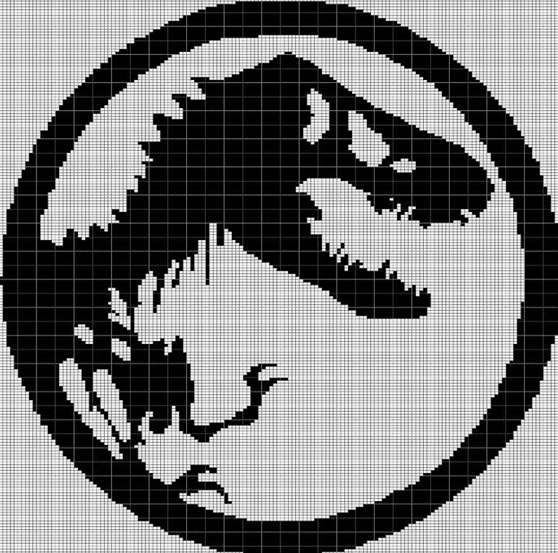 Dinosaur Skeleton Crochet Afghan Pattern Graph - Etsy