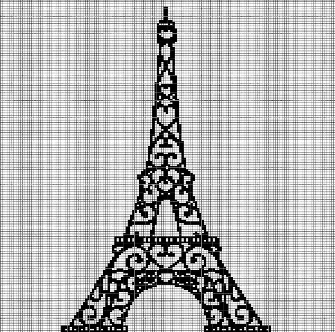 Eiffel Tower 2 Crochet Afghan Pattern Graph - Etsy