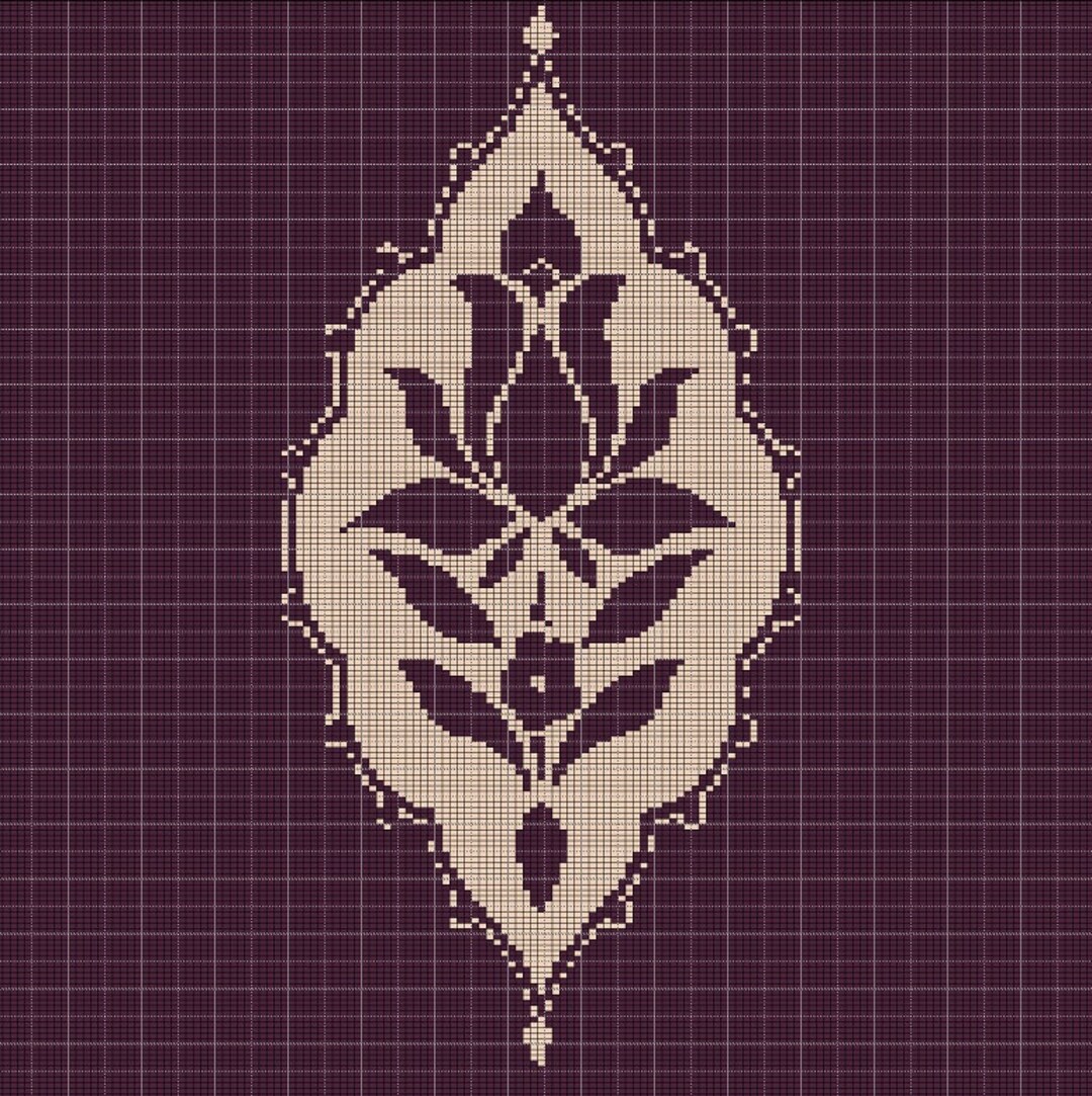 Tulip Symbol Crochet Afghan Pattern Graph - Etsy