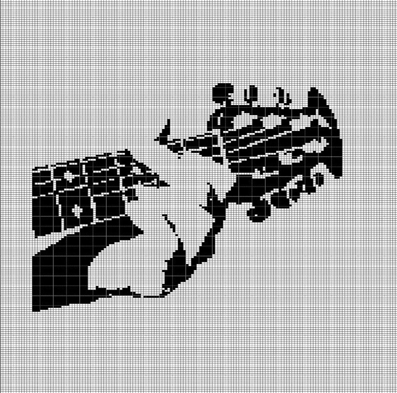 Playing the Guitar Crochet Afghan Pattern Graph - Etsy