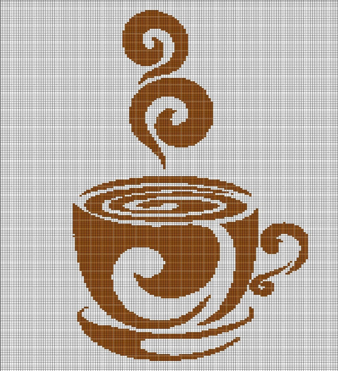 Coffee 2 Crochet Afghan Pattern Graph - Etsy