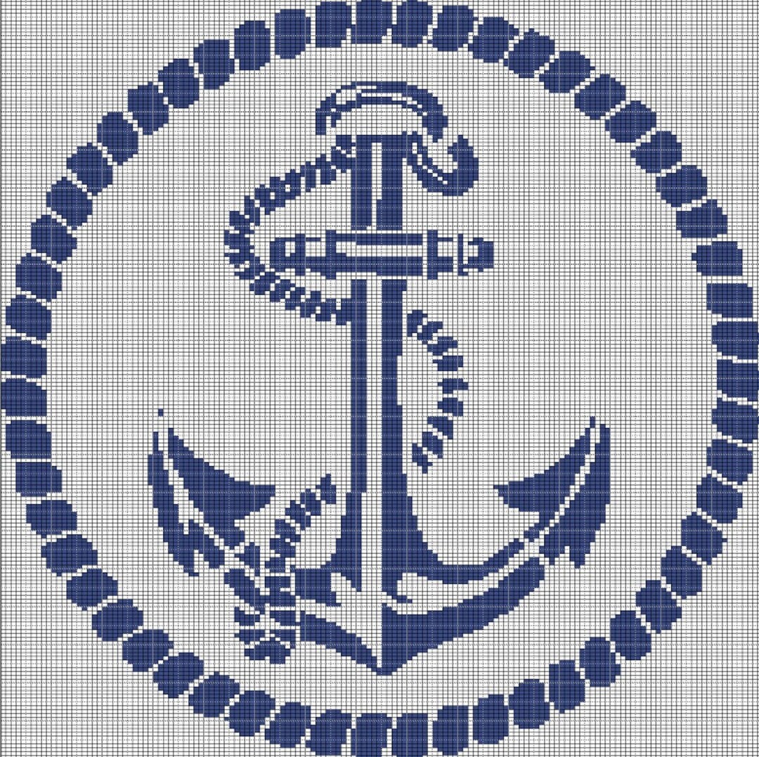 Anchor 4 Crochet Afghan Pattern Graph - Etsy