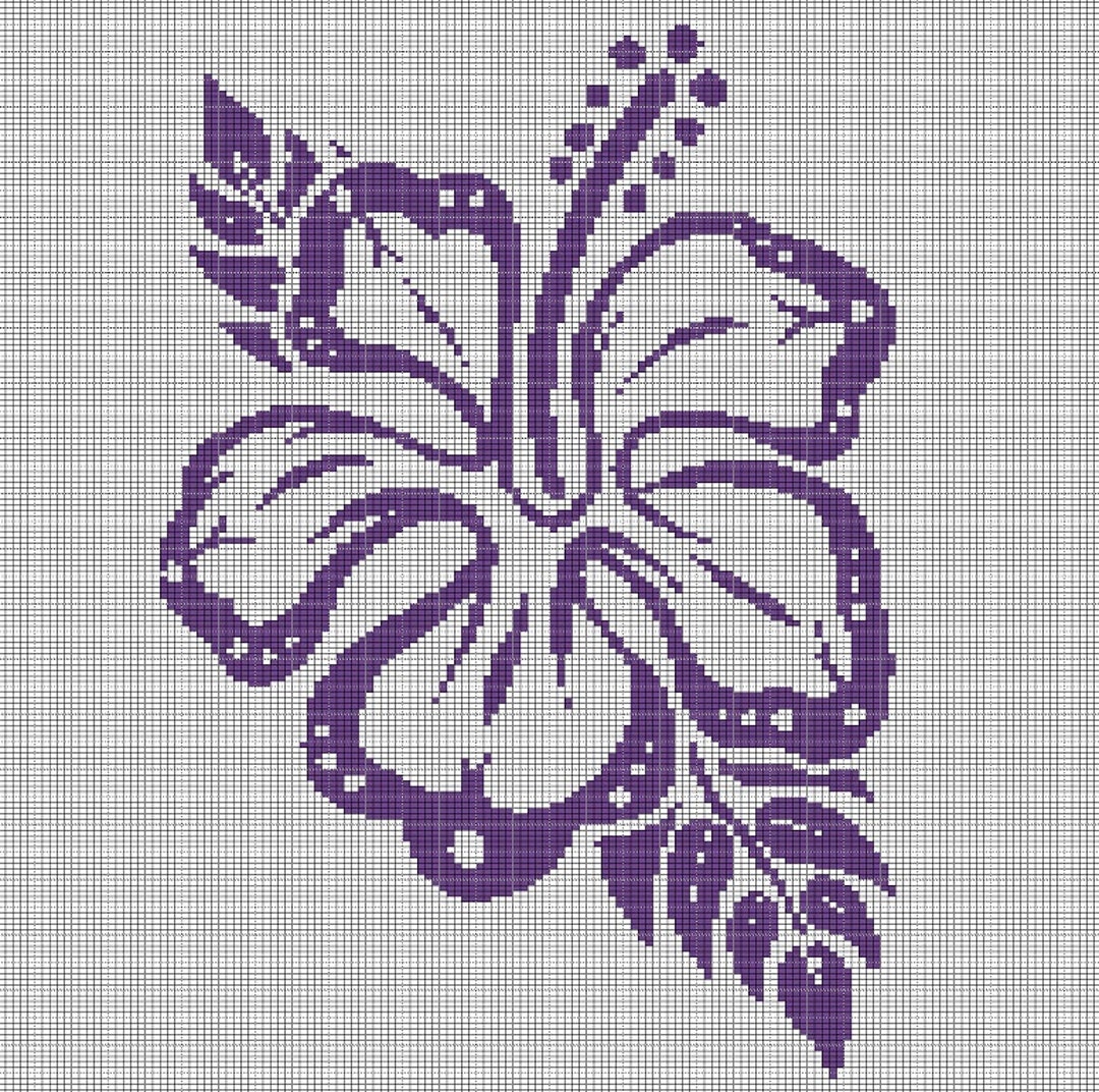 Hibiscus 4 Crochet Afghan Pattern Graph - Etsy