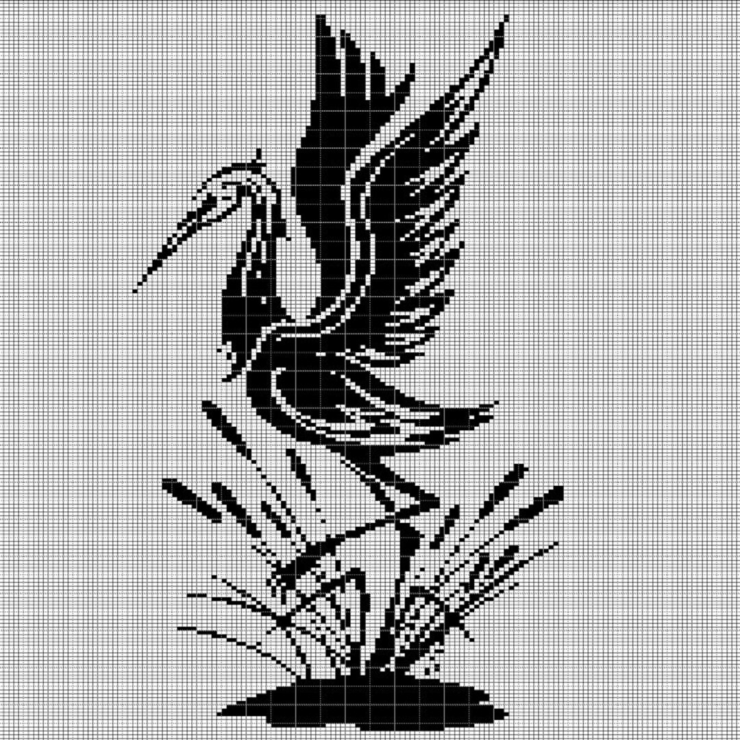 Heron Crochet Afghan Pattern Graph - Etsy
