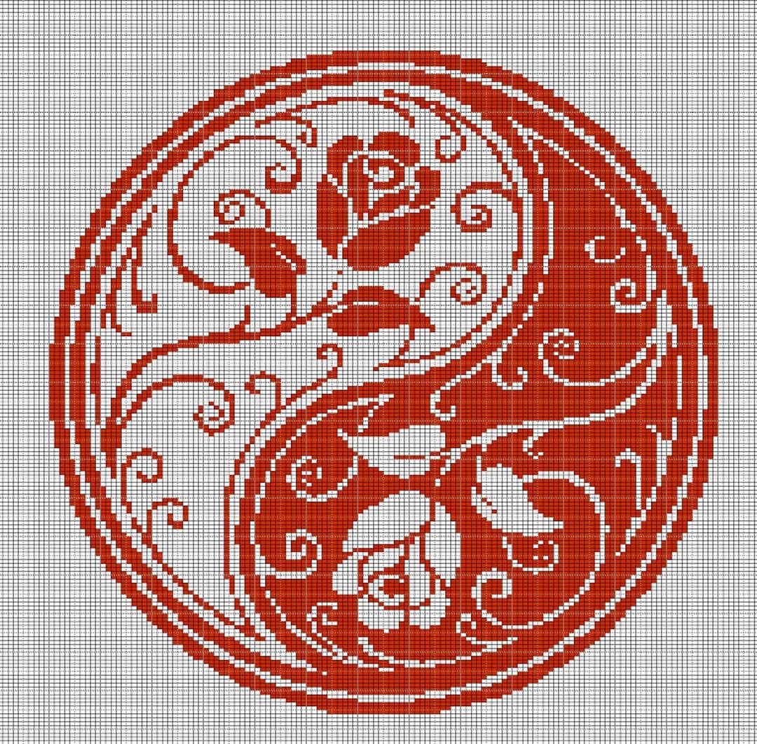 Yin Yang Rose Crochet Afghan Pattern Graph - Etsy