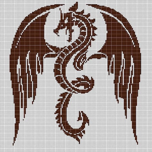 Dragon 5 Crochet Afghan Pattern Graph - Etsy