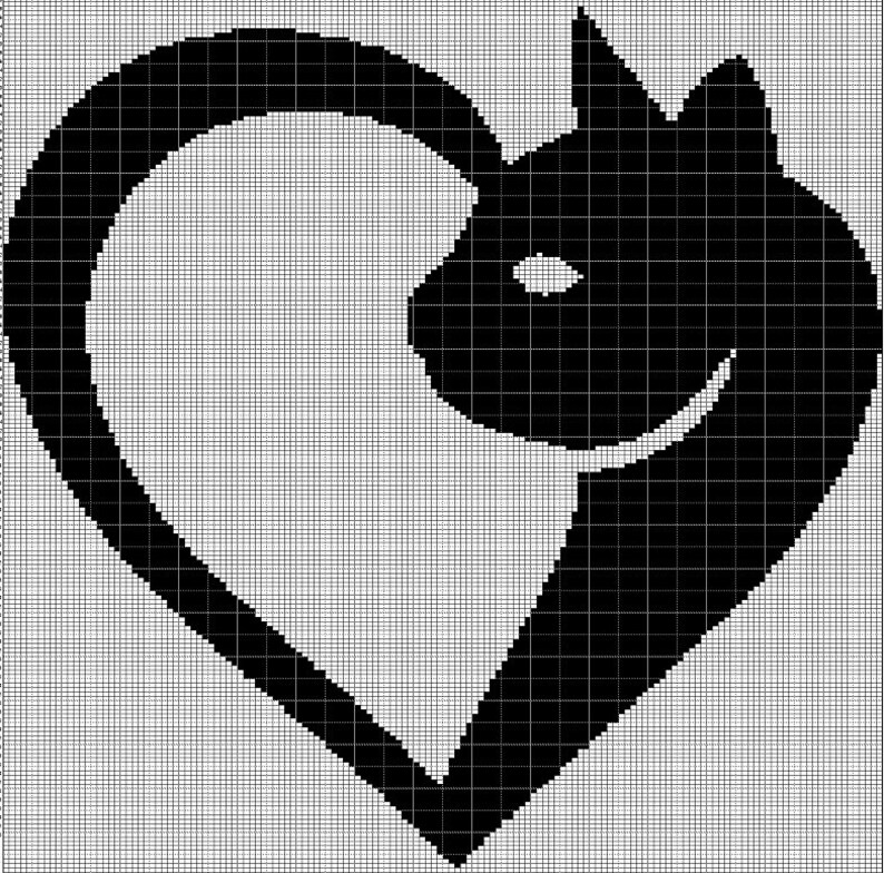 Love Cat Crochet Afghan Pattern Graph - Etsy