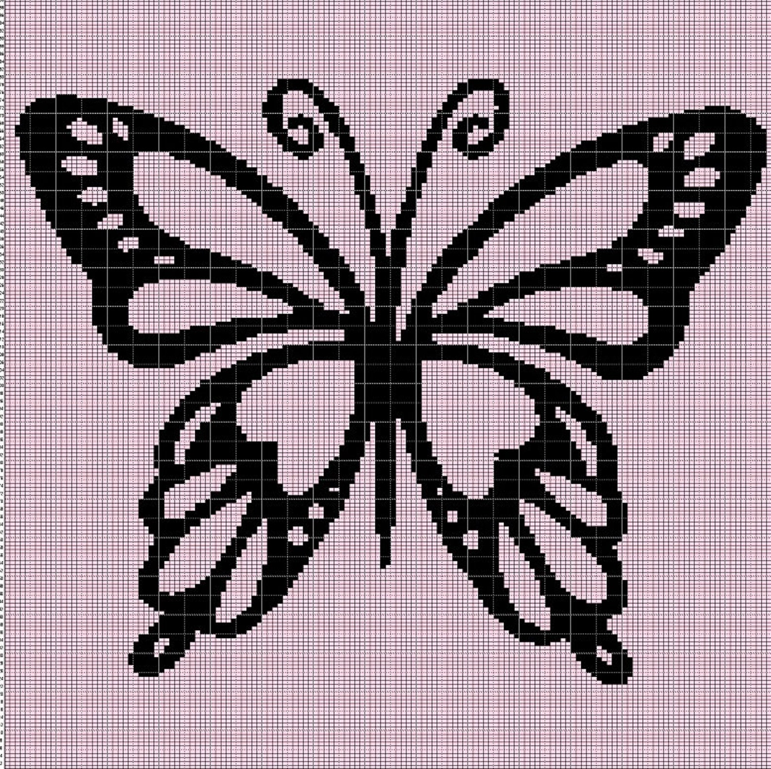 Butterfly Crochet Afghan Pattern Graph - Etsy