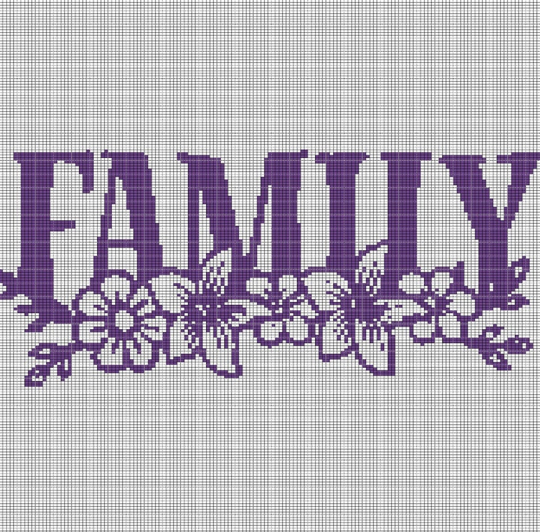 Family With Flowers Crochet Afghan Pattern Graph - Etsy