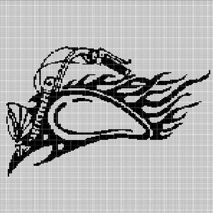 Harley Symbol Crochet Afghan Pattern Graph - Etsy