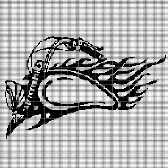 Harley Symbol Crochet Afghan Pattern Graph | Etsy