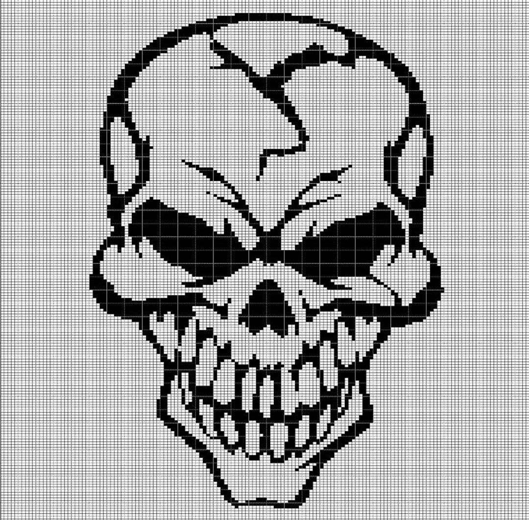 Skull Crochet Afghan Pattern Graph - Etsy