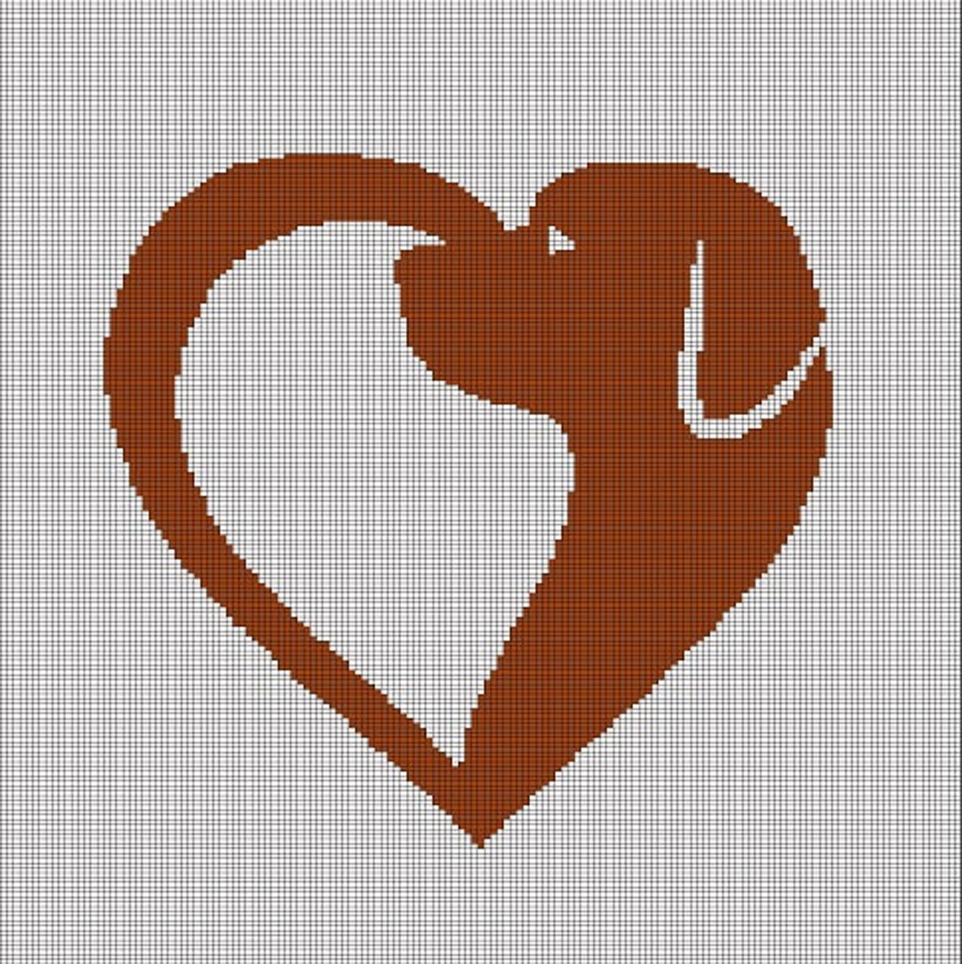 Love Dog Crochet Afghan Pattern Graph - Etsy