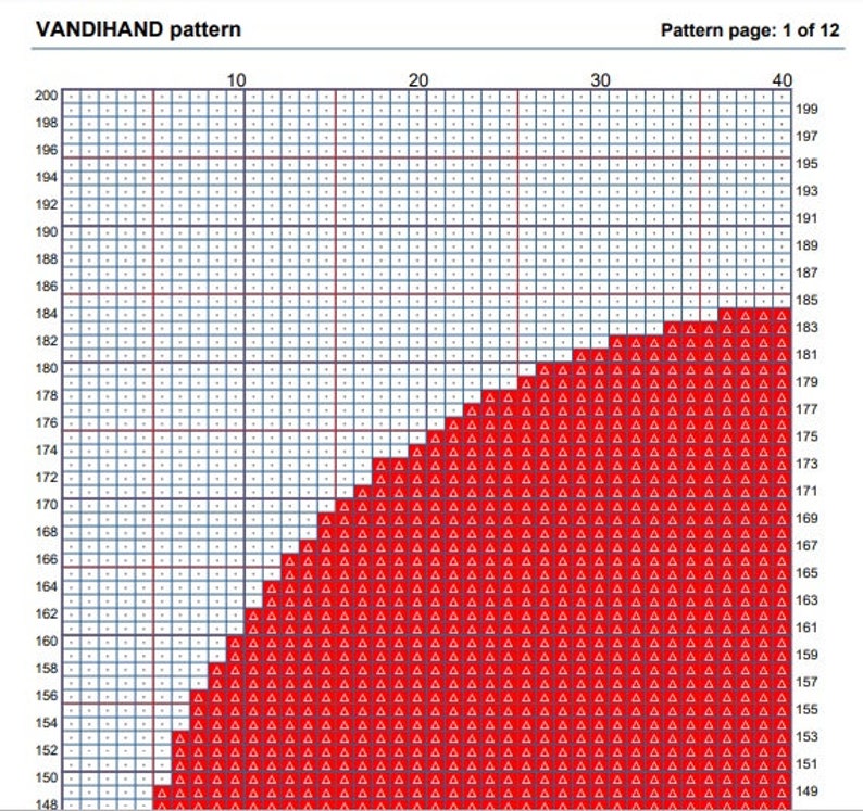 Rose Heart Crochet Afghan Pattern Graph - Etsy