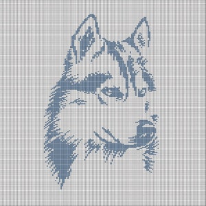 Husky Head Crochet Afghan Pattern Graph - Etsy