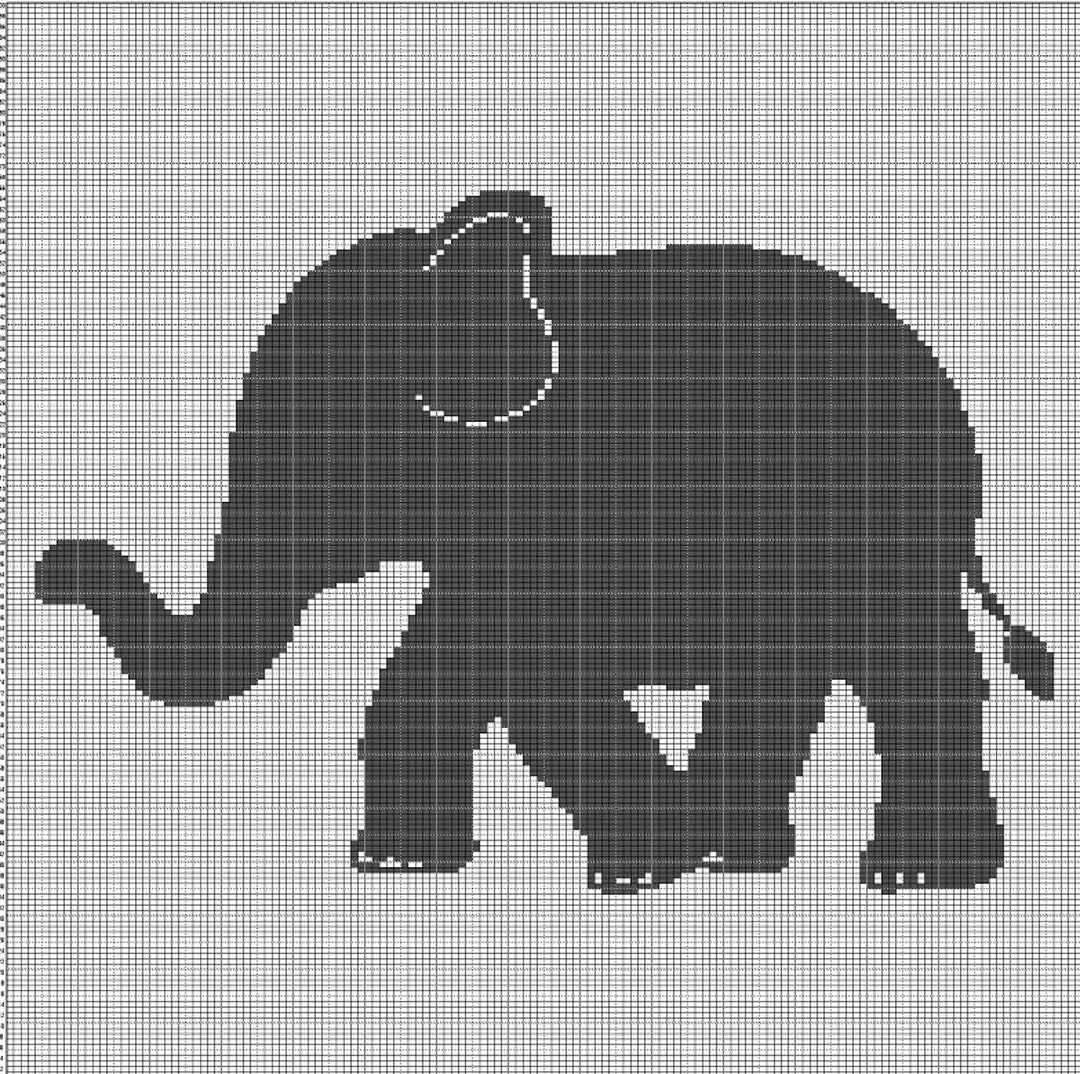 Elephant 2 Crochet Afghan Pattern Graph - Etsy