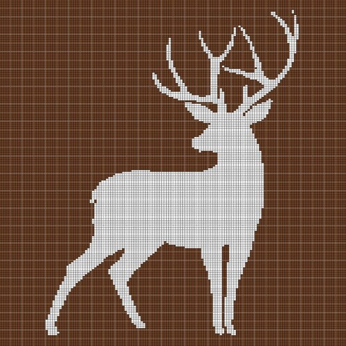 Whitetail Deer SINGLE CROCHET Graph Pattern With Written - Etsy
