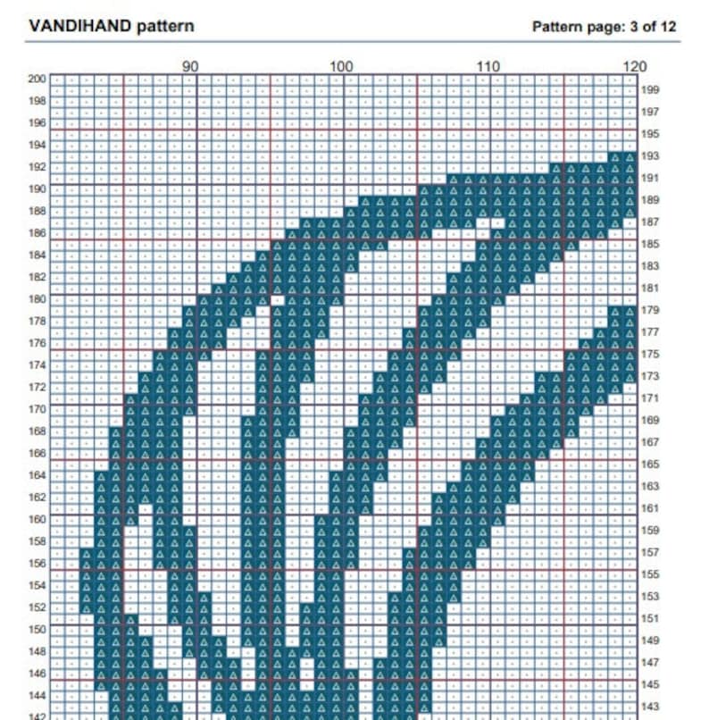 Mermaid 2 Crochet Afghan Pattern Graph - Etsy