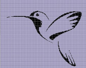 Purple Hummingbird Crochet Afghan Pattern Graph | Etsy
