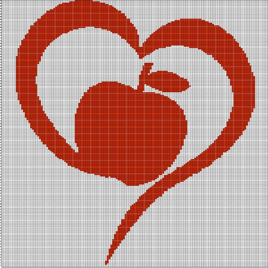 Love Apple Crochet Afghan Pattern Graph - Etsy