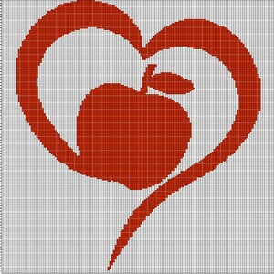 Love Apple Crochet Afghan Pattern Graph - Etsy
