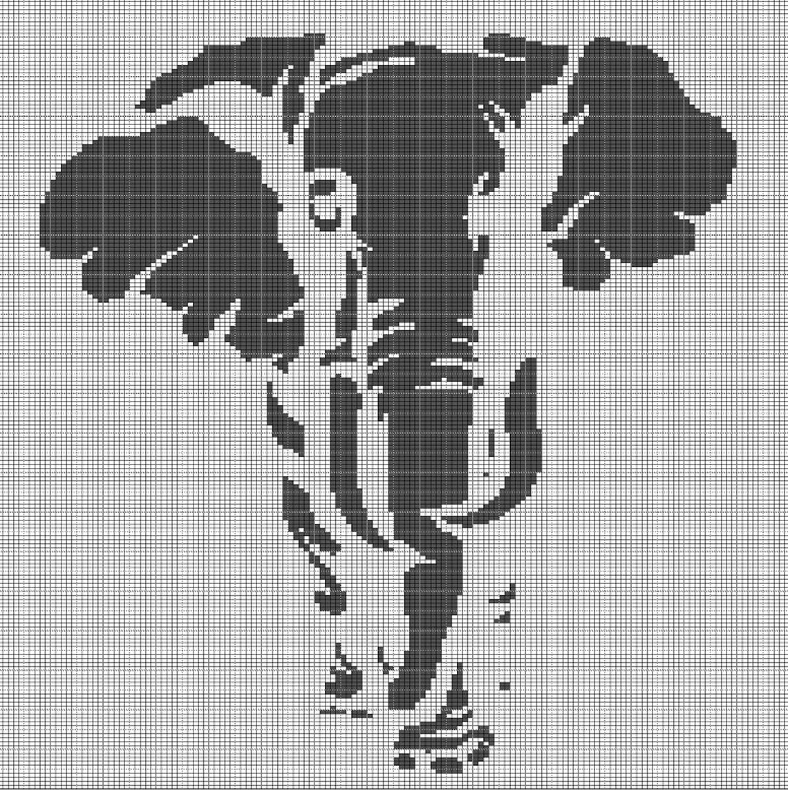 Elephant 4 Crochet Afghan Pattern Graph - Etsy