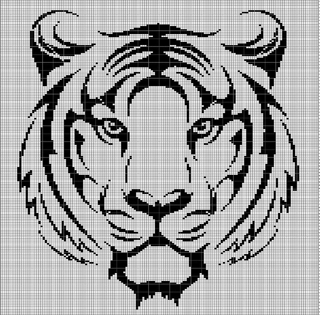 Tiger Head 6 Crochet Afghan Pattern Graph - Etsy