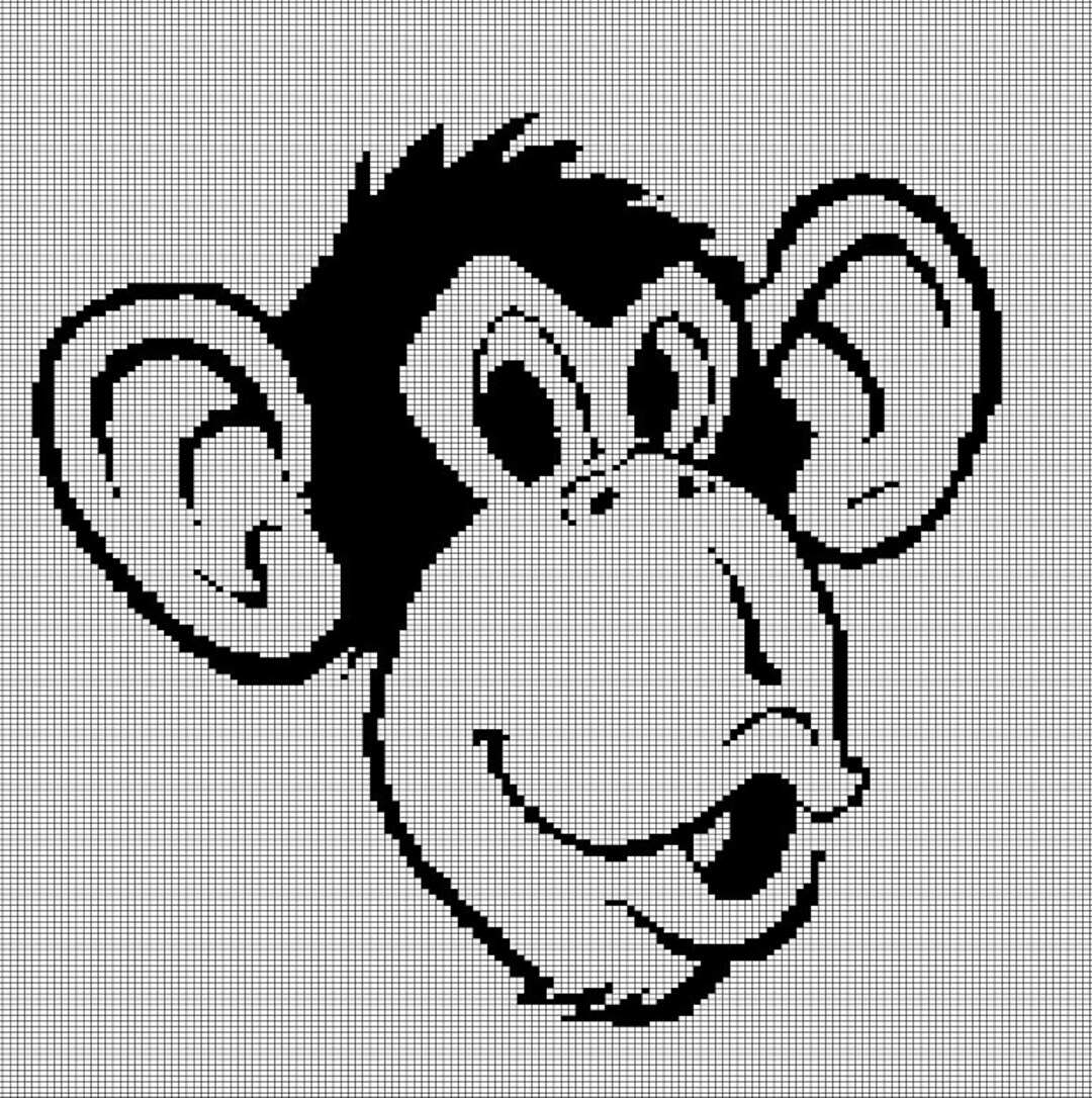Monkey Head Crochet Afghan Pattern Graph - Etsy