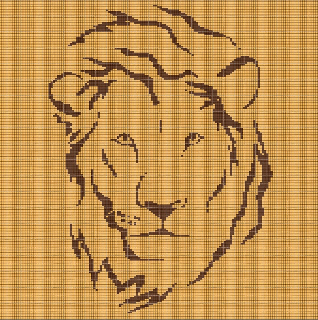 Lion Head 9 Crochet Afghan Pattern Graph - Etsy