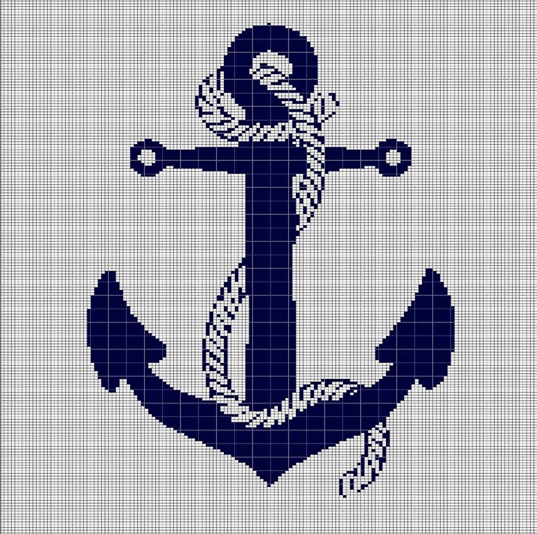 Anchor 2 Crochet Afghan Pattern Graph - Etsy