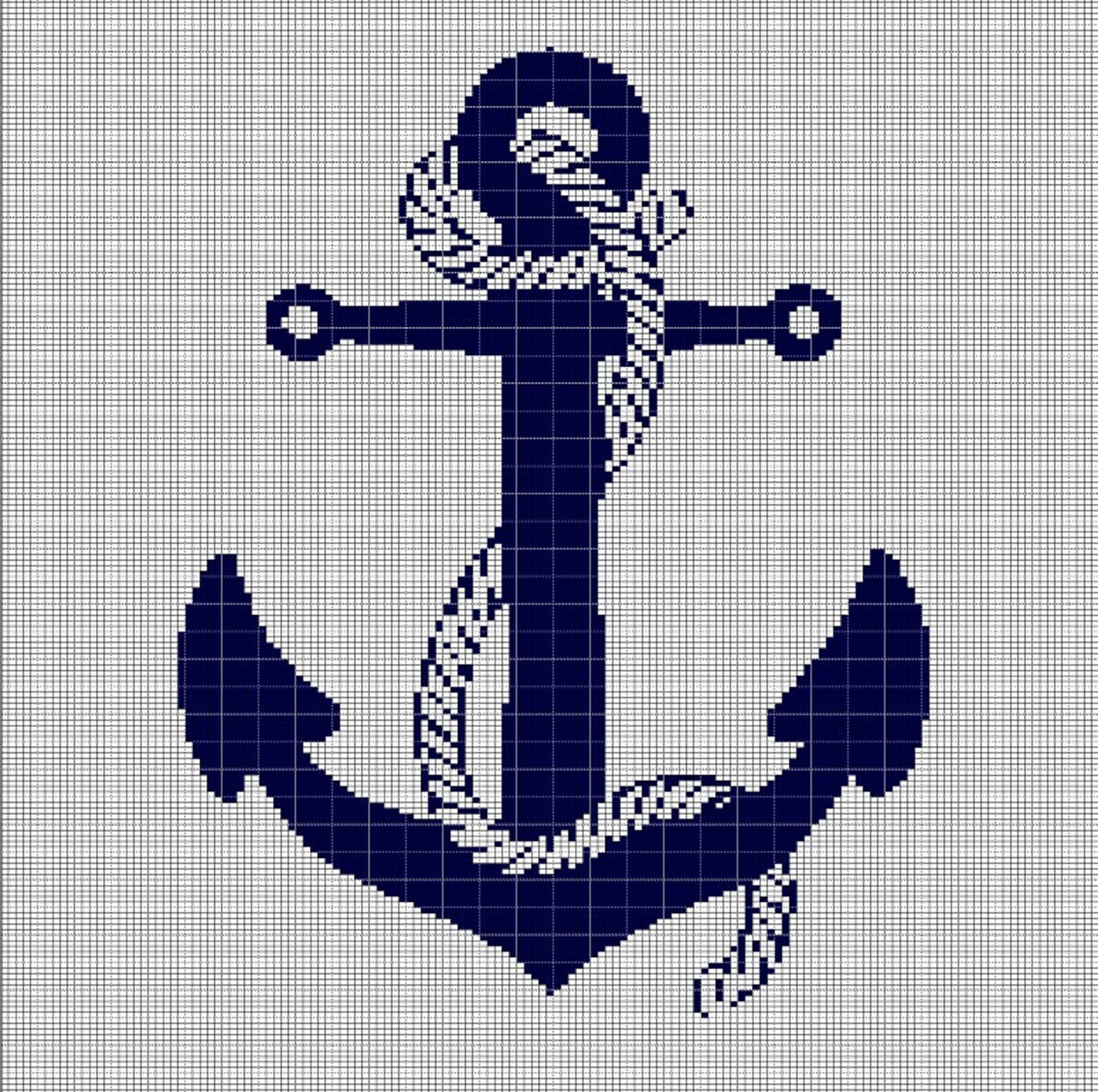 Anchor 2 crochet afghan pattern graph | Etsy