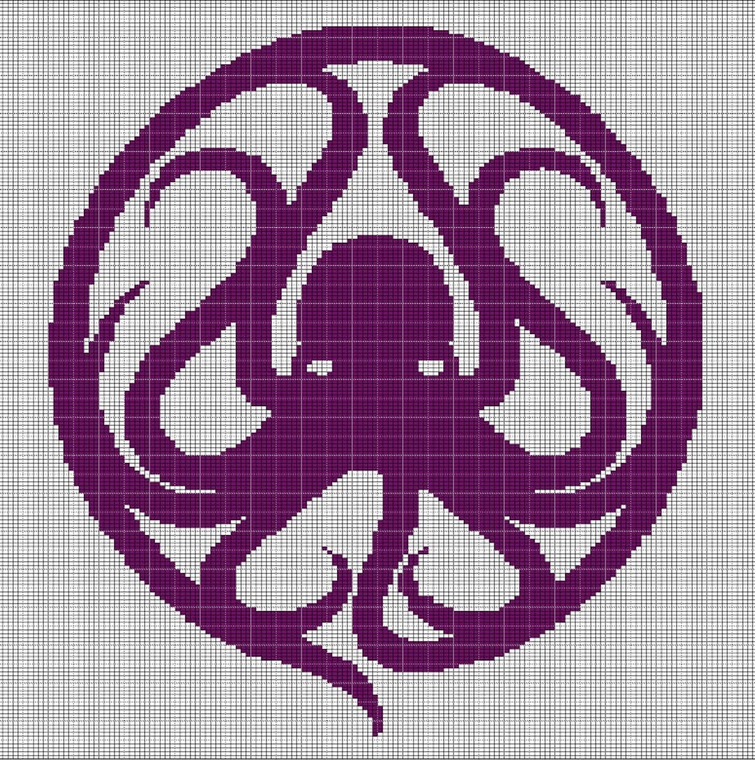 Purple Octopus Crochet Afghan Pattern Graph - Etsy