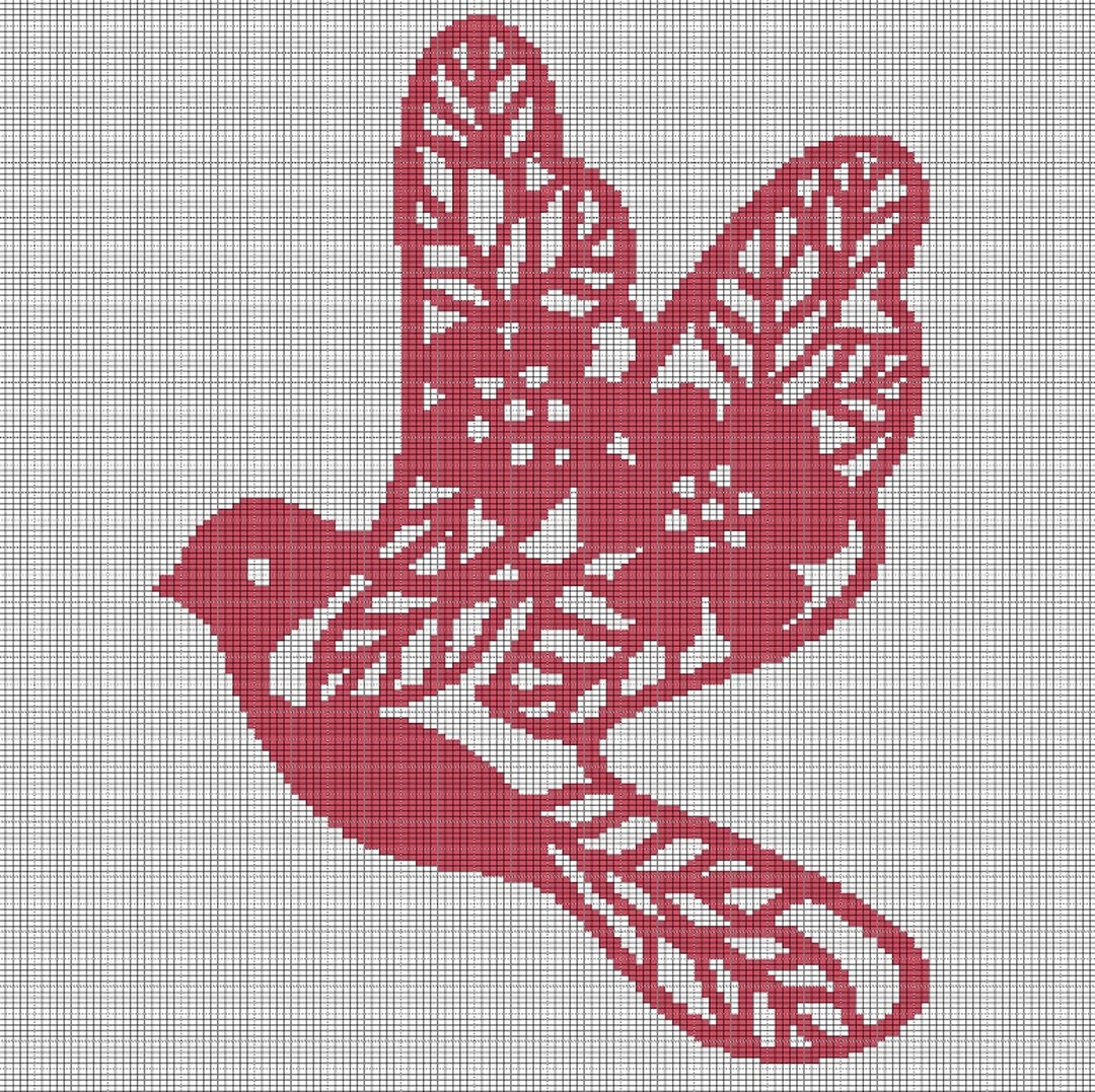 Art Bird Crochet Afghan Pattern Graph - Etsy