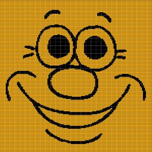 Happy Face Crochet Afghan Pattern Graph - Etsy