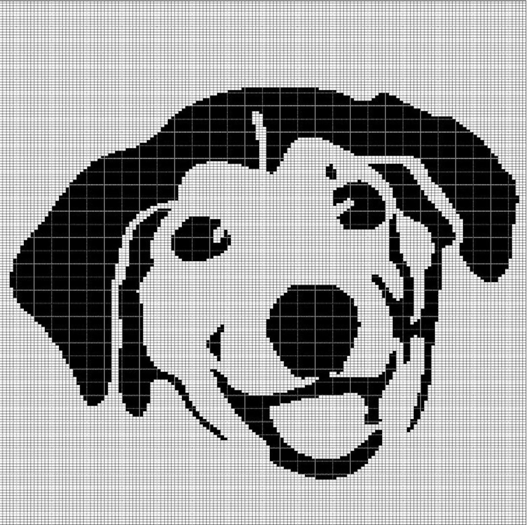 Dog Head 6 Crochet Afghan Pattern Graph - Etsy