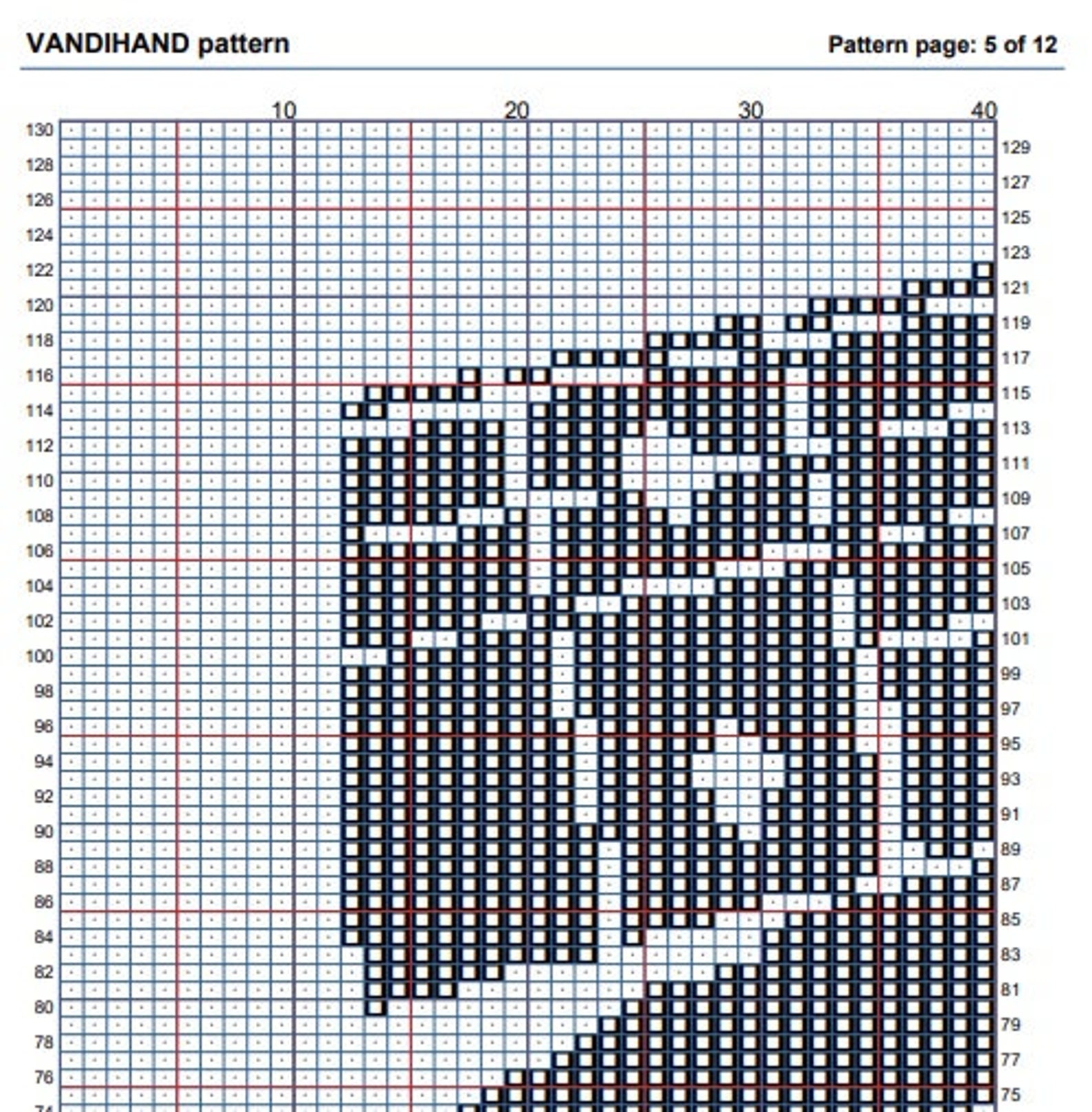 Playing the Guitar Crochet Afghan Pattern Graph - Etsy