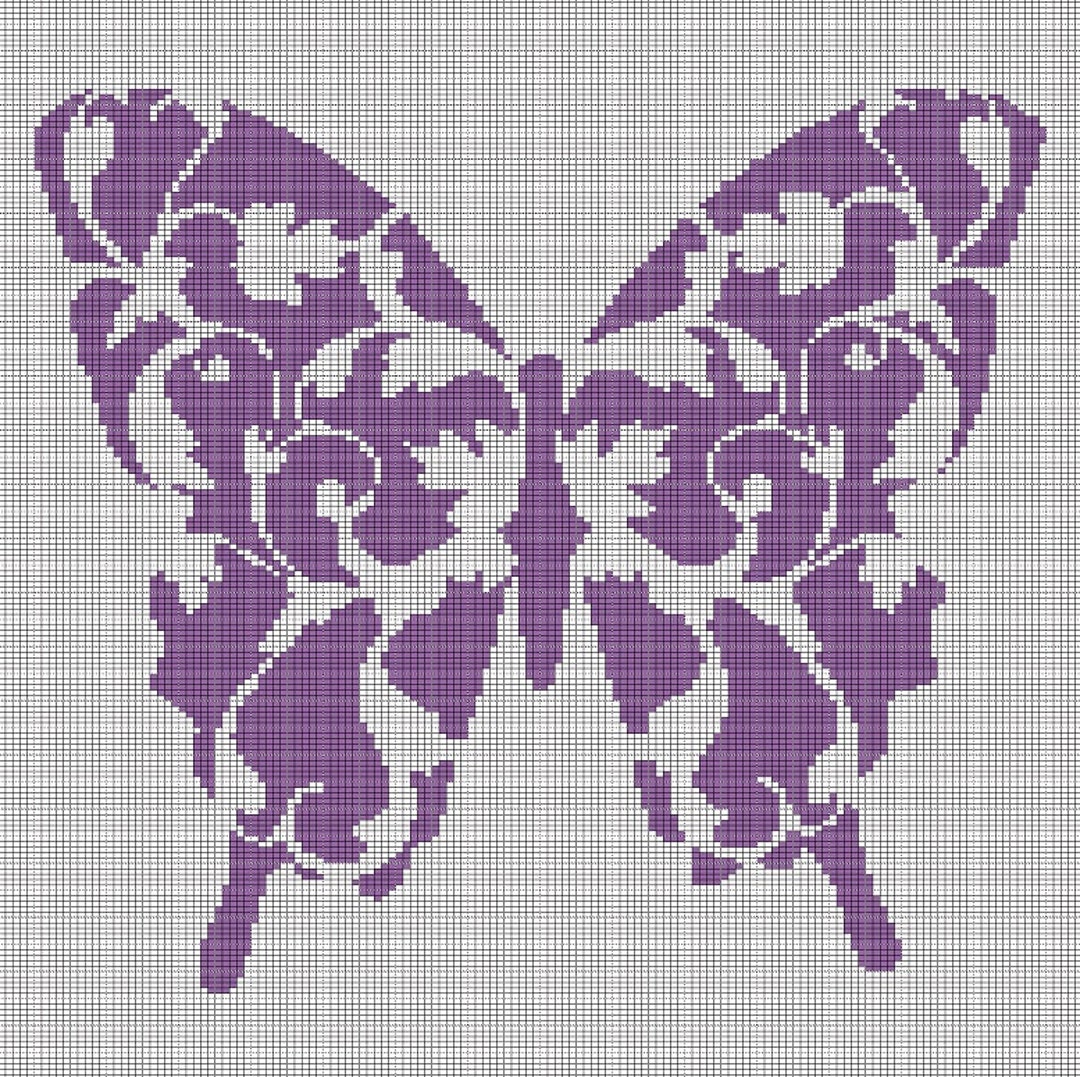 Art Butterfly Crochet Afghan Pattern Graph - Etsy