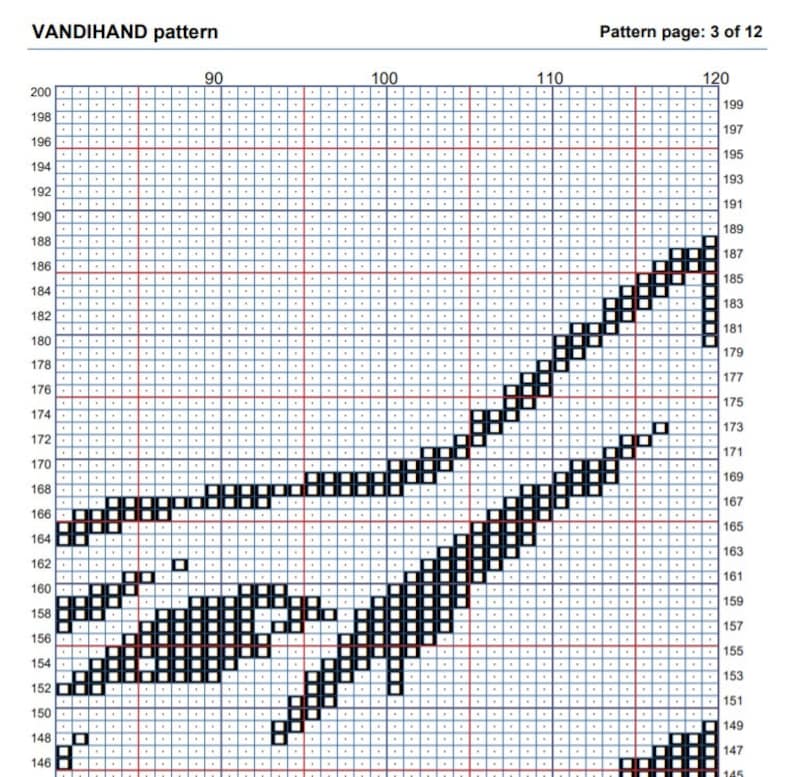 Wolf Head 5 Crochet Afghan Pattern Graph - Etsy